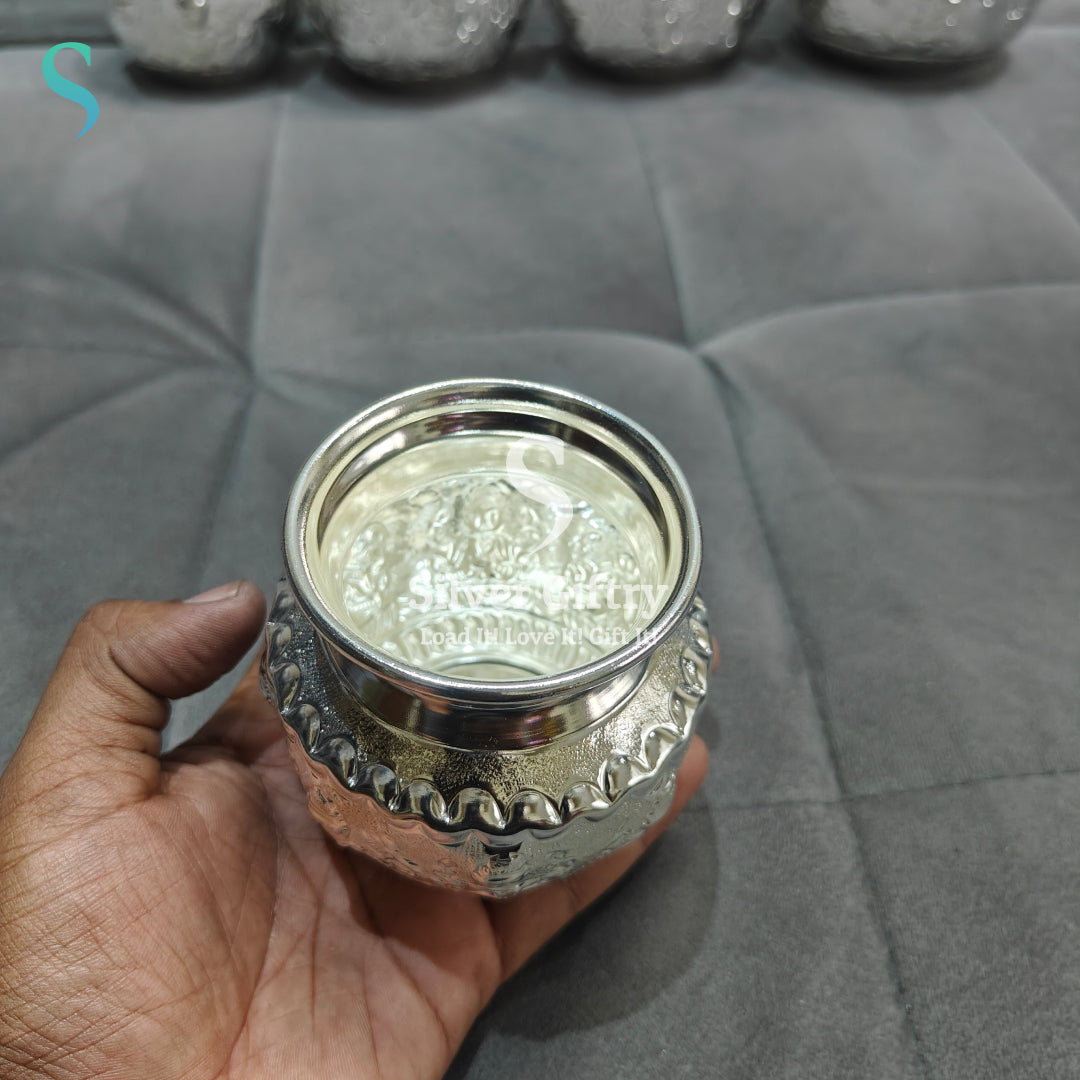 German silver 3D Lakshmi kalsha 3.5" – Silver Giftry