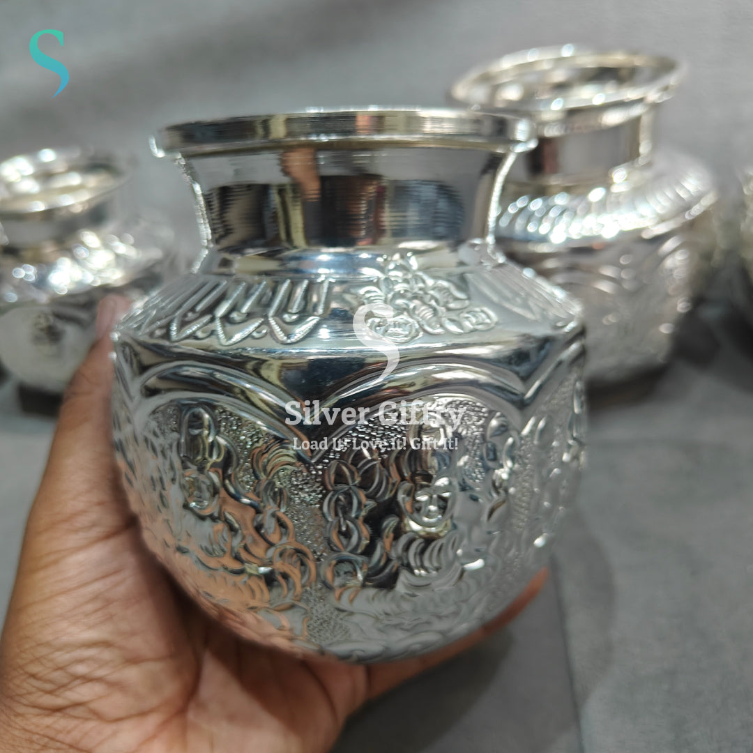 Ashtalakshmi Design kalsha 5inch – Silver Giftry