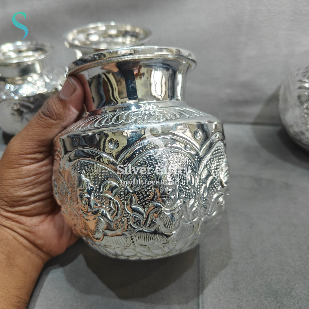 Ashtalakshmi Design kalsha 5inch – Silver Giftry