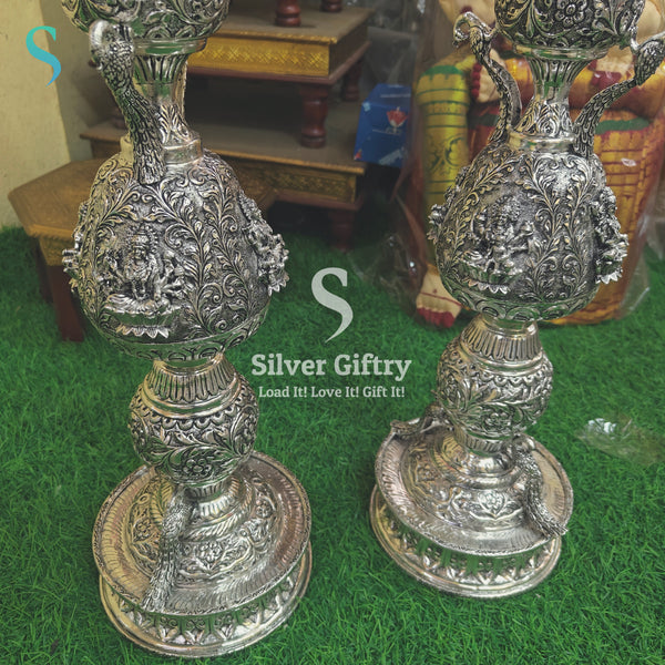 Antique Lakshmi 3D model ashtalakshmi Lakshmi deepam 30" pair – Silver ...