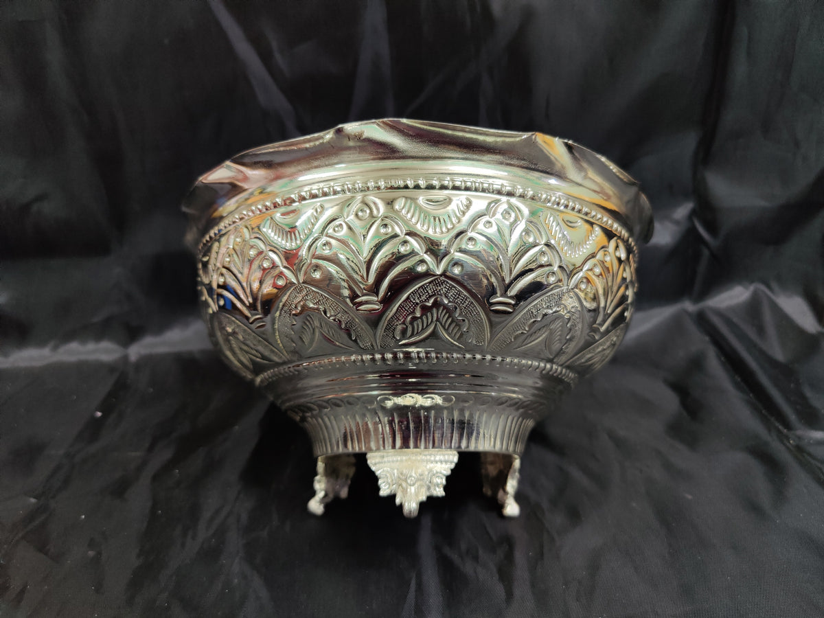 German Silver Flower Butti Big 10" – Silver Giftry