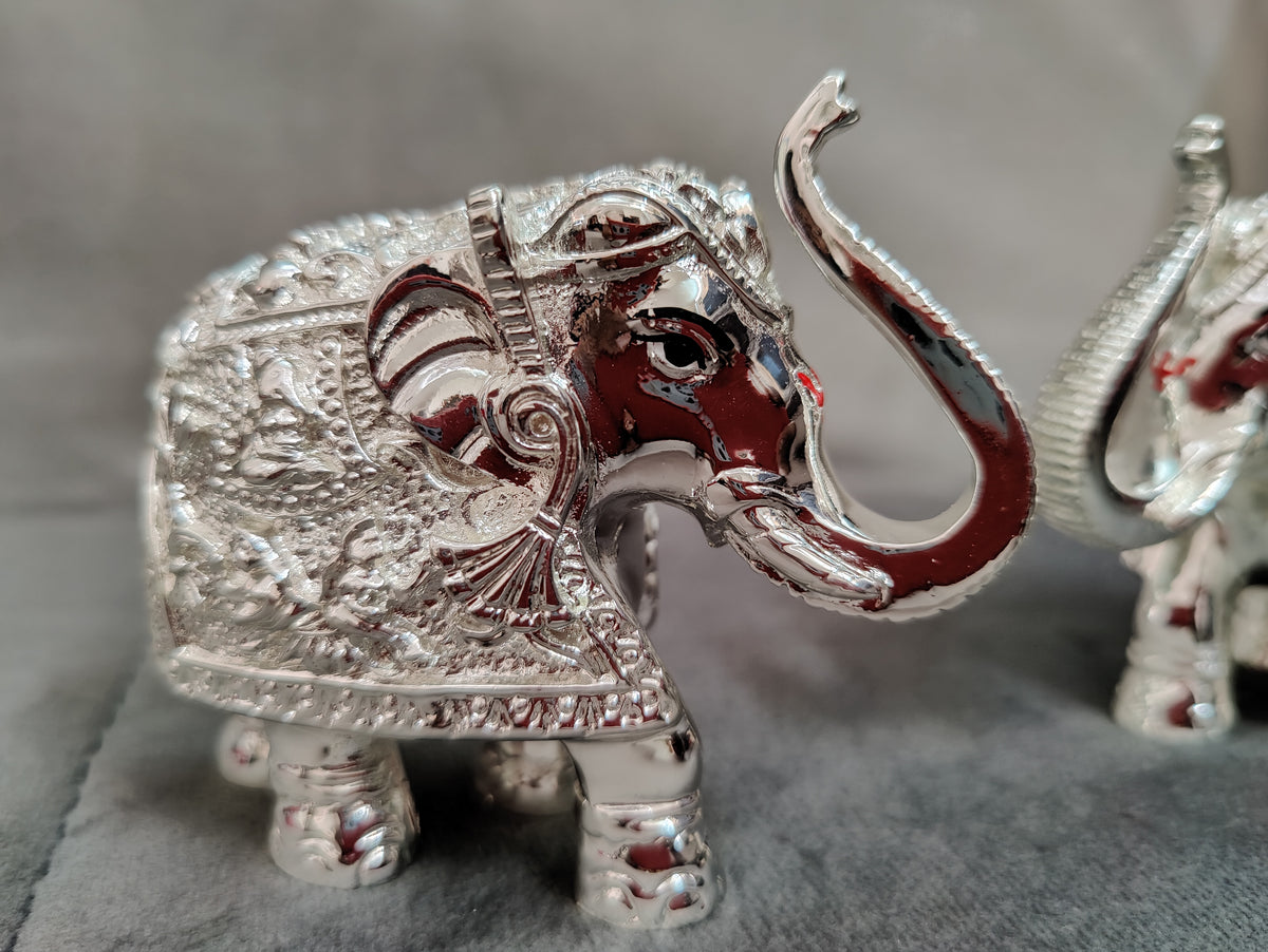 Pure Silver Coated Elephant 3" Pair – Silver Giftry
