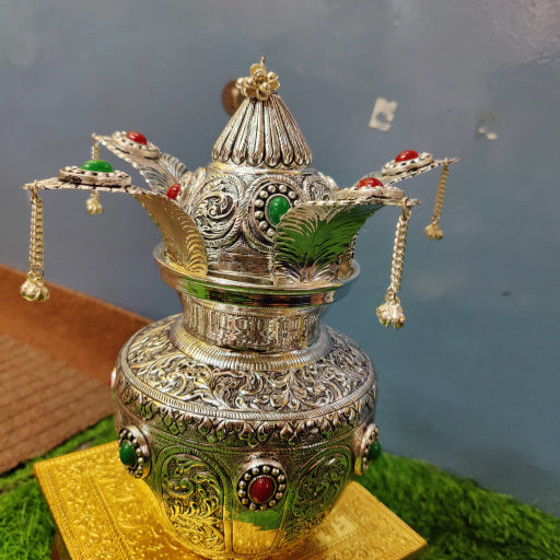 GS Antique Kalsha with Mango Leaf Combo – Silver Giftry