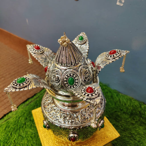 GS Antique Kalsha with Mango Leaf Combo – Silver Giftry