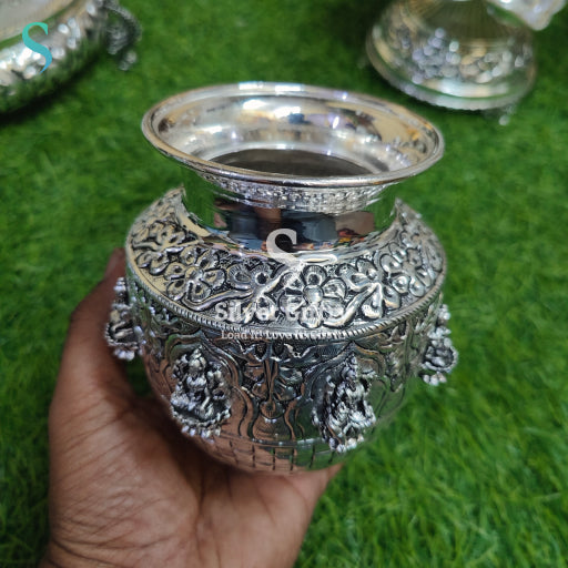 Antique Asthalakshmi Kalsha 4.5" – Silver Giftry