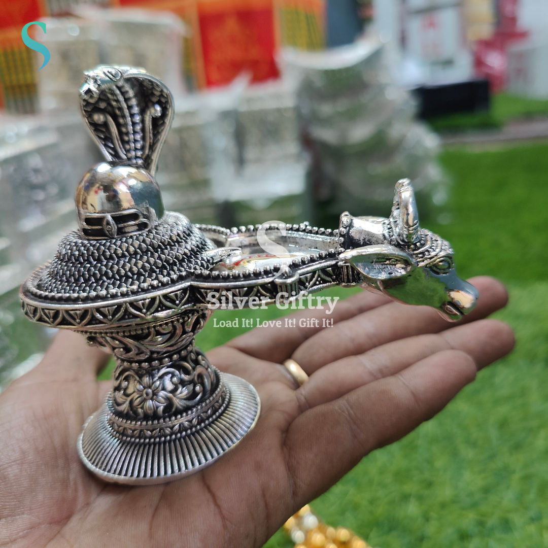 GS Antique Maha Shivling Idol 6" (Big Size) – Silver Giftry