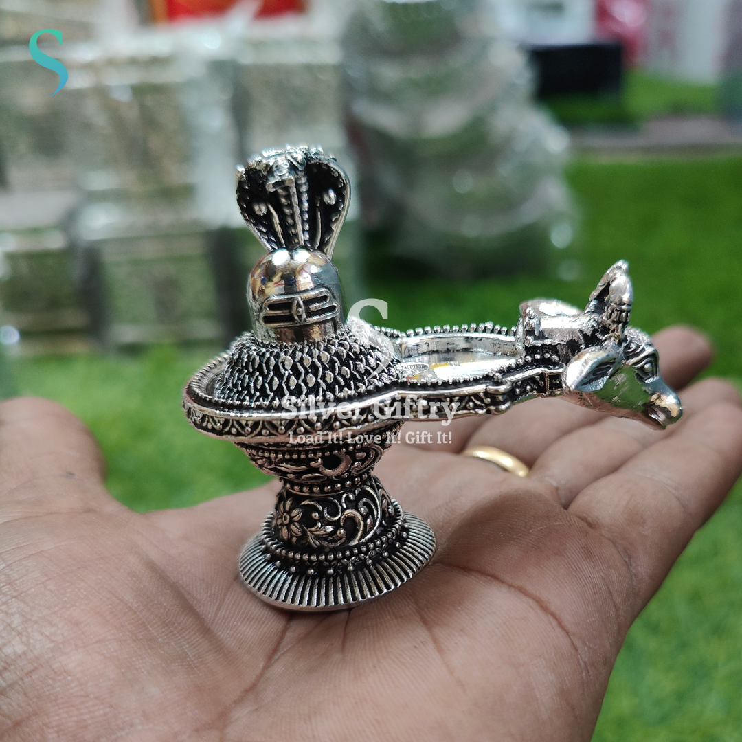 GS Antique Maha Shivling Idol 3" – Silver Giftry