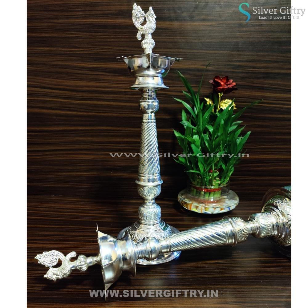 German Silver 15-16" Deepam Pair – Silver Giftry