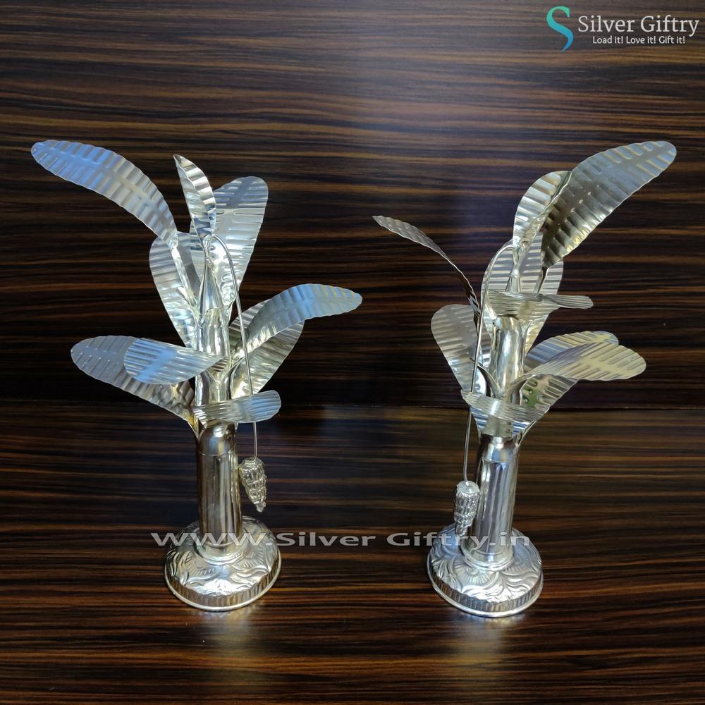 German Silver Banana Tree 22" | Silver Giftry