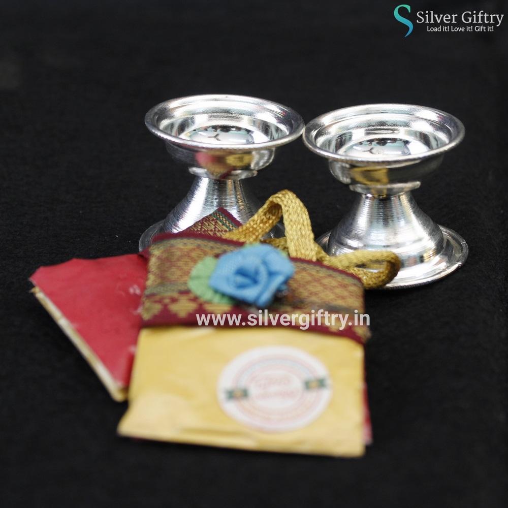 German Silver Neelanjan Deepa Combo – Silver Giftry