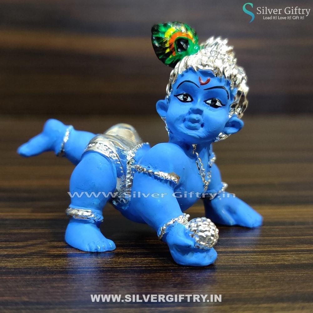 Pure Silver Baby Blue Krishna – Silver Giftry