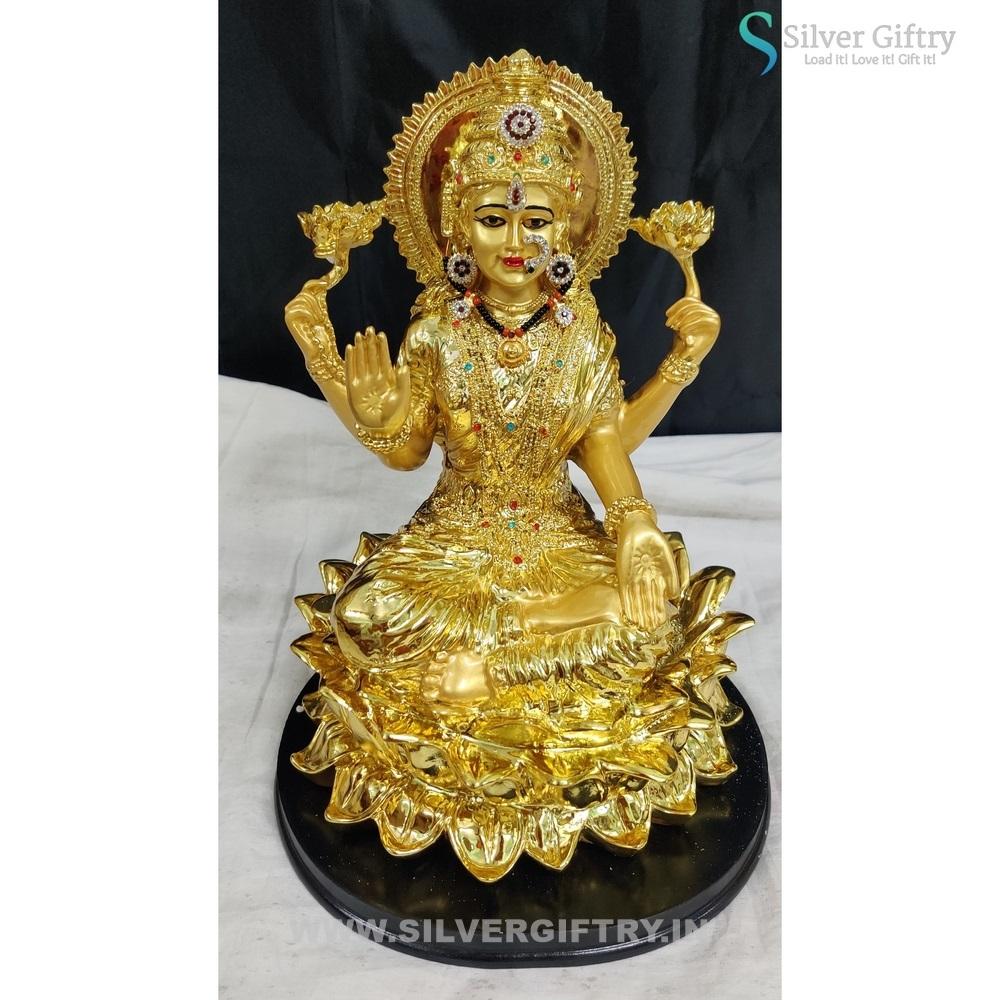 24Kr Gold Plated Maha Lakshmi Idol 12" – Silver Giftry